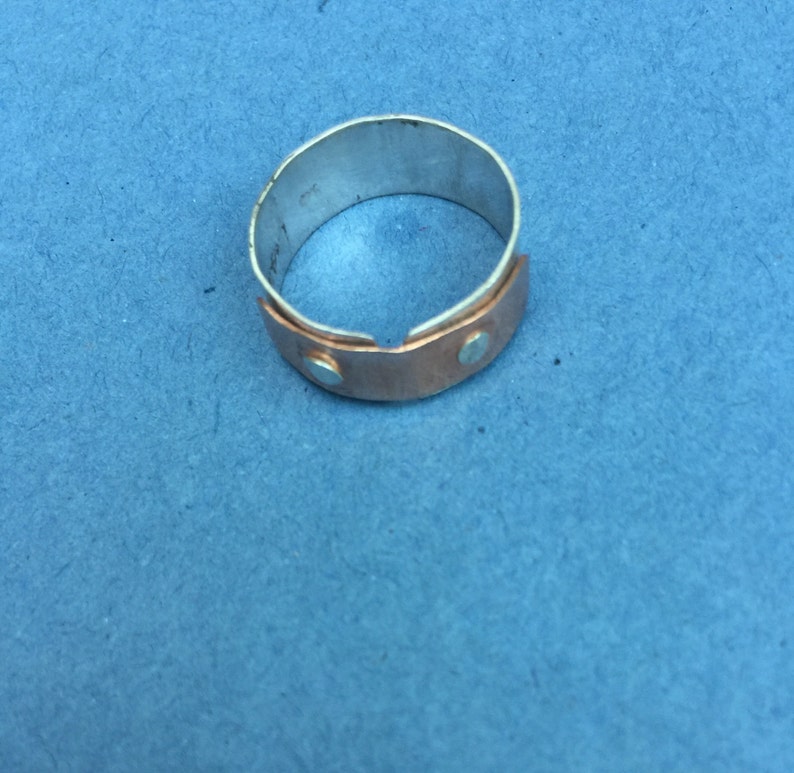 Handmade Rivet Ring Sterling Silver Riveted Ring. With Copper - Etsy