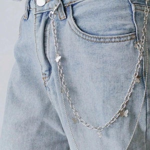 Women Chain for Pants, Butterfly Jewelry, Chain With Silver Butterfly ...