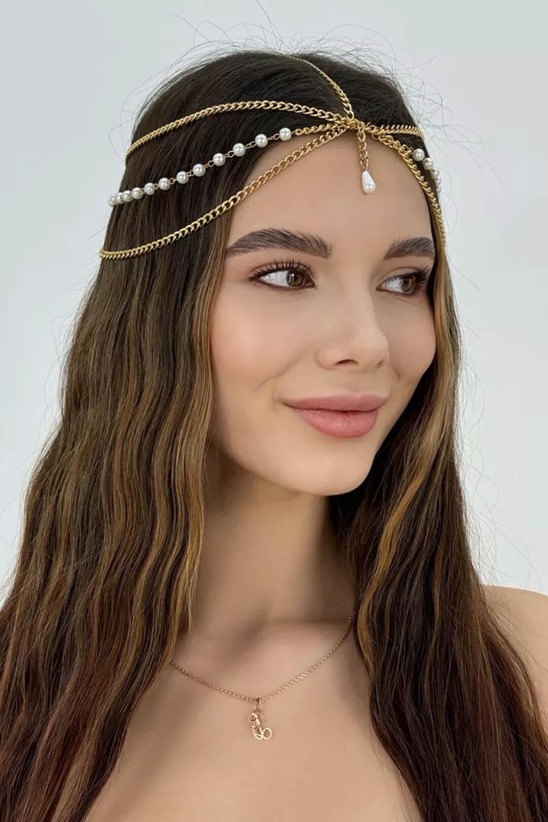 El-safa Gold Bridal Headpiece–vintage-inspired Tiara,pearl Detail ...