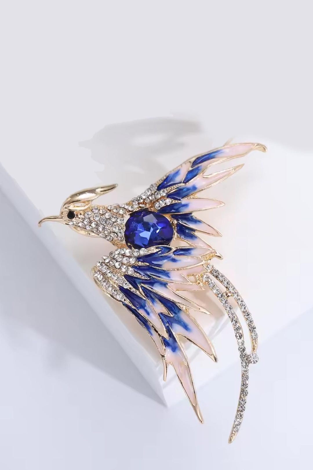 Elegant Bejeweled Phoenix Brooch, Lapel Pin, Candy Cane Brooch Pin ...