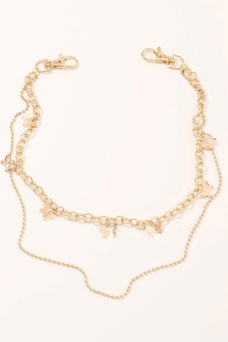Women Chain for Pants, Butterfly Jewelry, Chain With Silver Butterfly ...