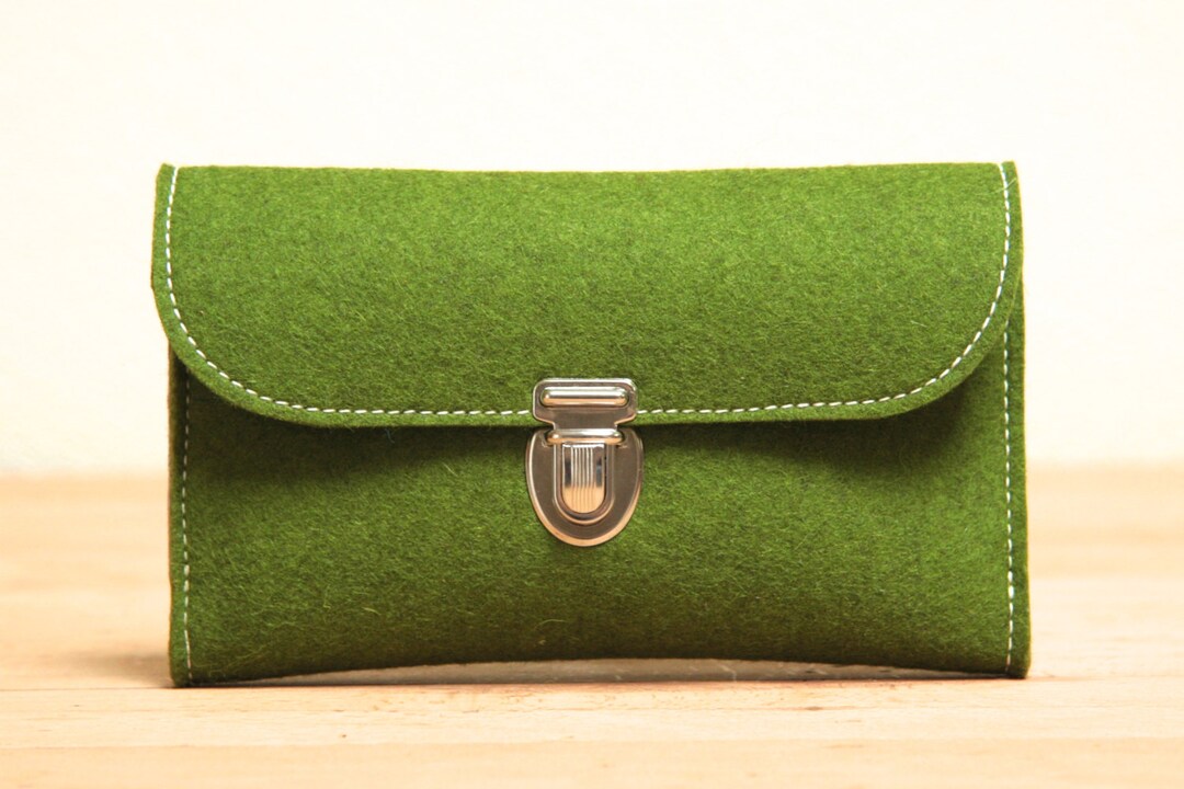 100% PLASTIC FREE Purse Made of Wool Felt, Size. XL 18 Cm ...