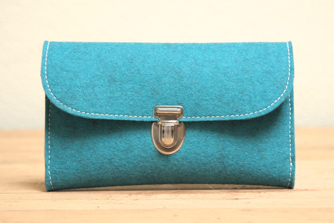 100% PLASTIC FREE Purse Made of Wool Felt pure Merino Size. XL 18 Cm ...