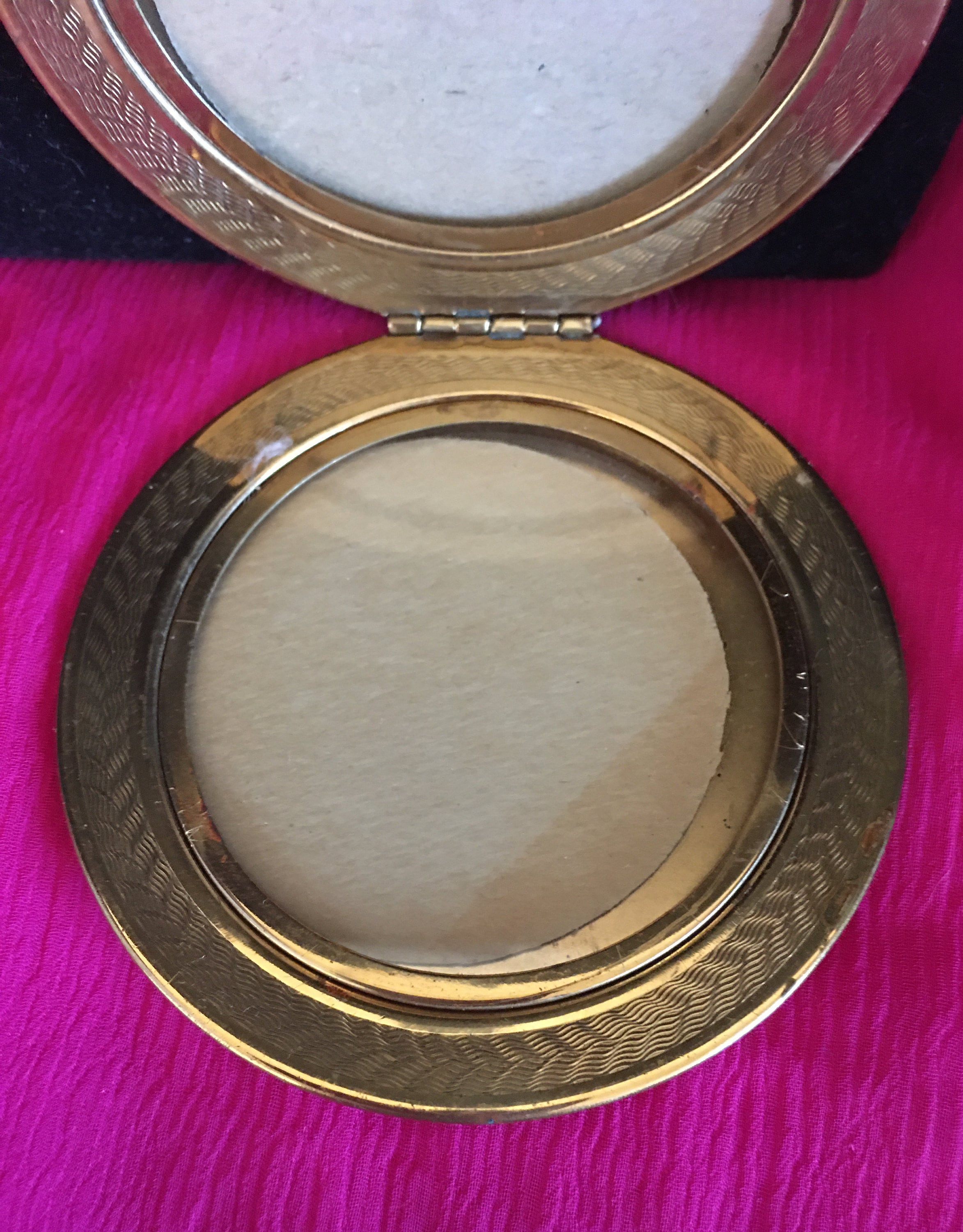 Antique Clamshell Photo Frame Round Bakelite or Celluloid Picture Frame ...