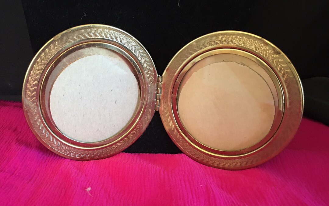 Antique Clamshell Photo Frame Round Bakelite or Celluloid Picture Frame ...