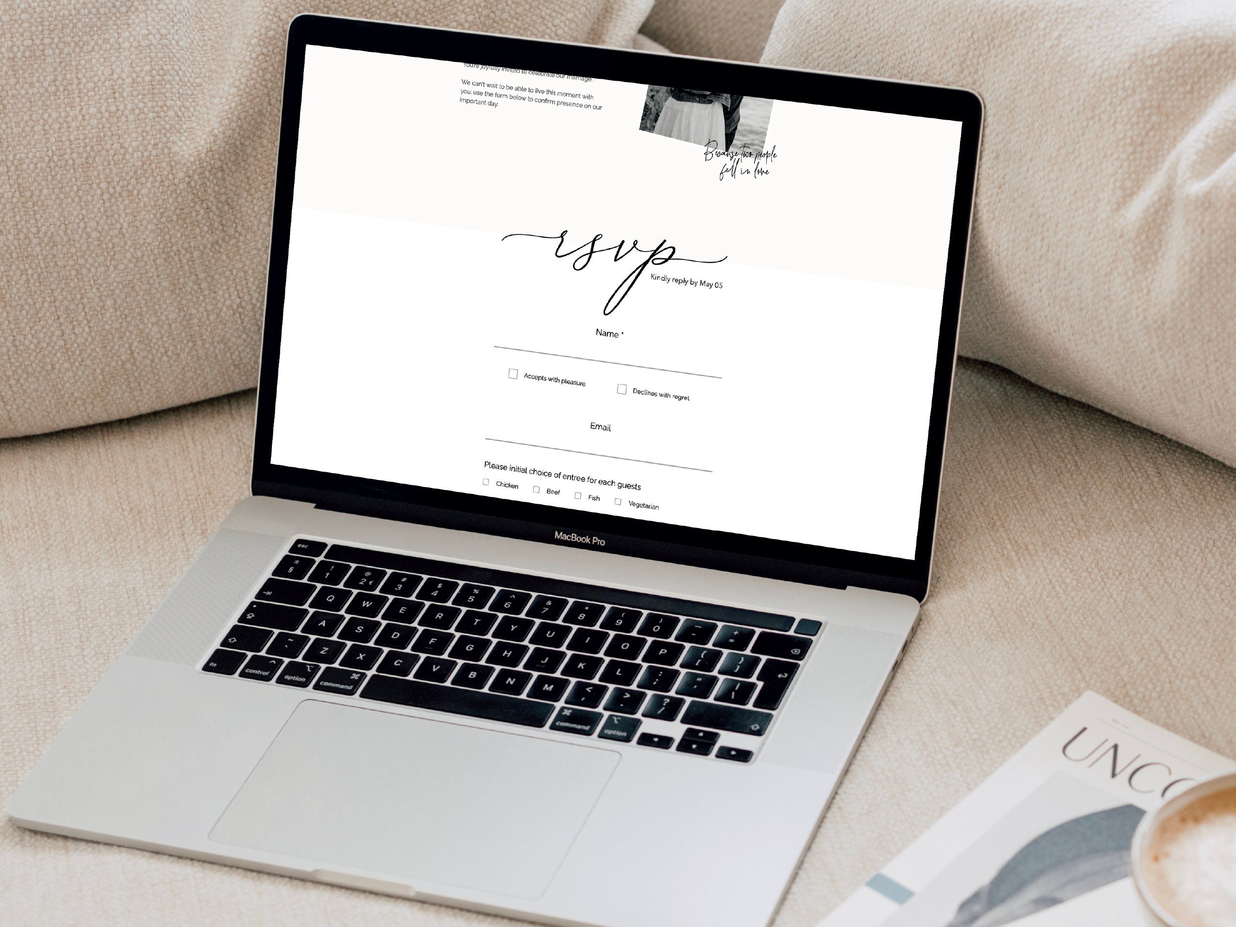 Modern Wedding RSVP Website Template, Minimalist Wedding Website ...