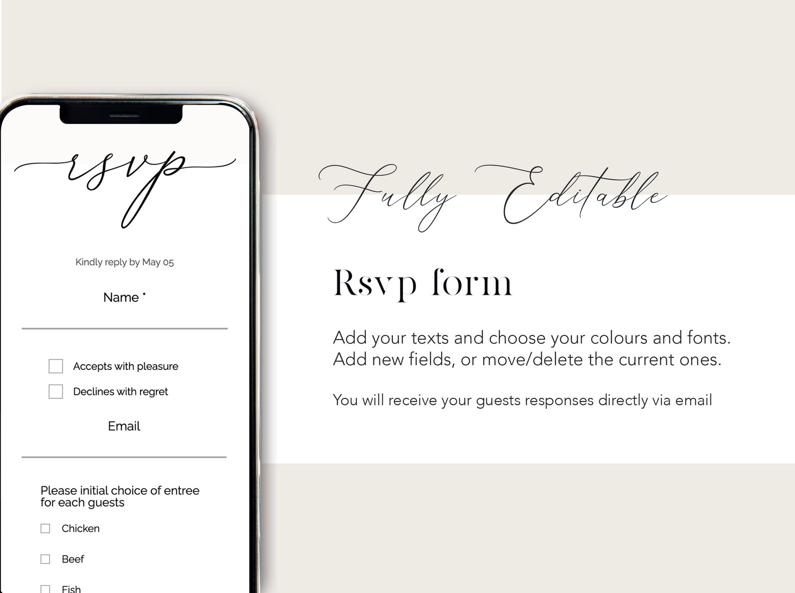 Modern Wedding RSVP Website Template Minimalist Wedding - Etsy
