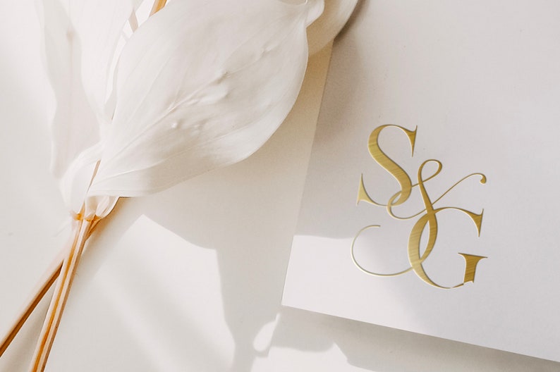 Modern Wedding Monogram Premade Logo Design Wedding Couple - Etsy