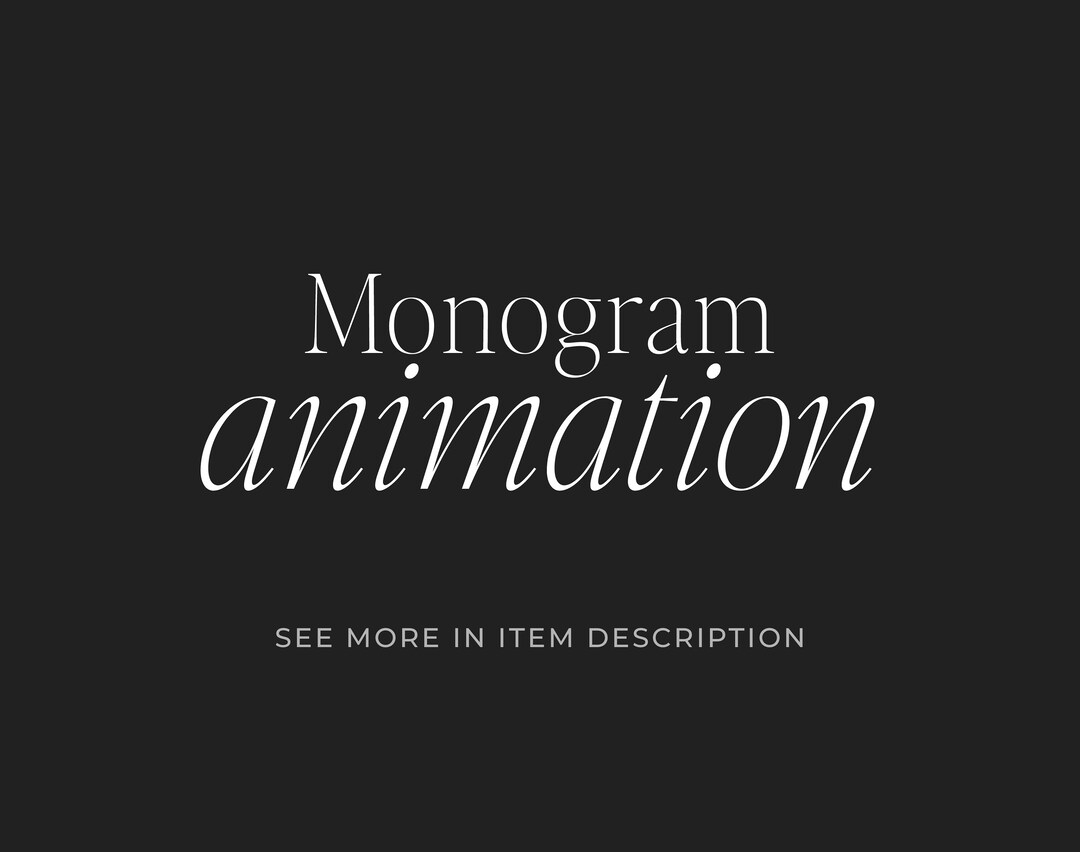 ADD-ON - Monogram Animation - Etsy