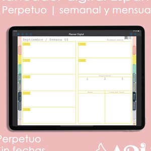 Planeador Digital Perpetuo Español, Semanal Y Mensual, Sin Fechas ...