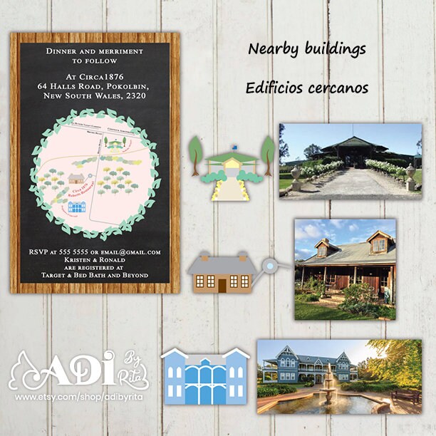 Venue Map Reception Map Wedding Map Printable File Custom Design - Etsy