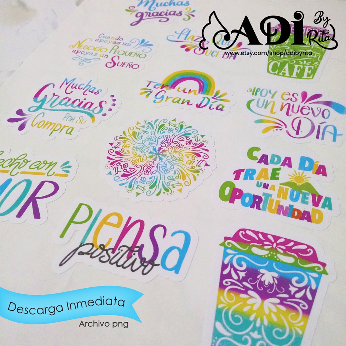 Muchas Gracias Por Su Compra Stickers Frases Motivación - Etsy Canada