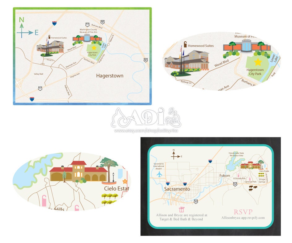 Venue Map Reception Map Wedding Map Printable File Custom Design - Etsy