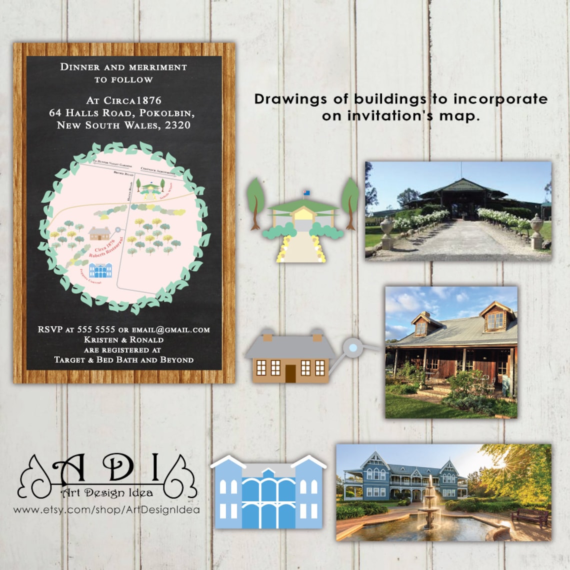 Venue map Reception map Wedding map Printable file Custom | Etsy