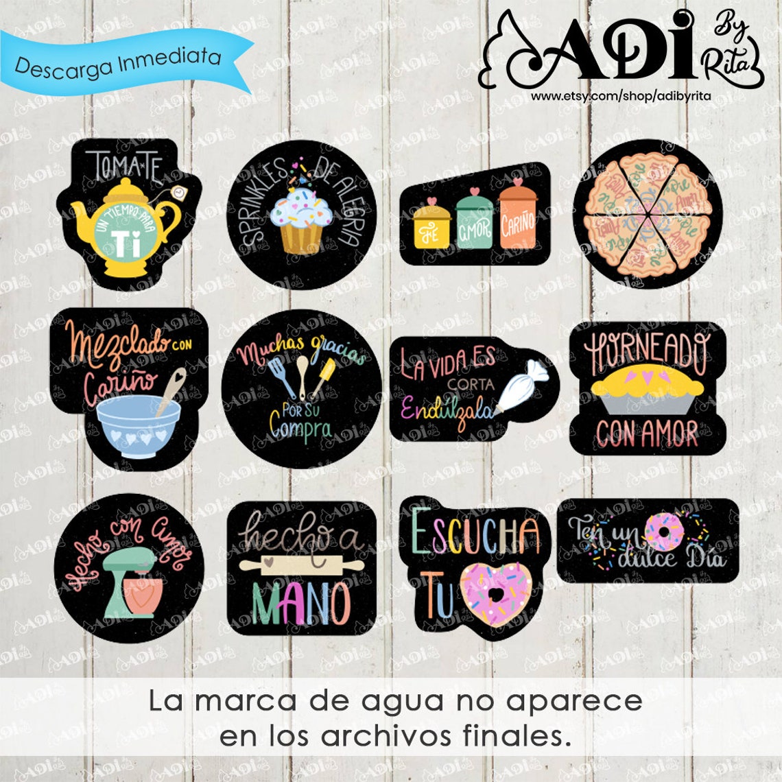 Pastelería Stickers Gracias Por Su Compra, Frases Motivación Para ...