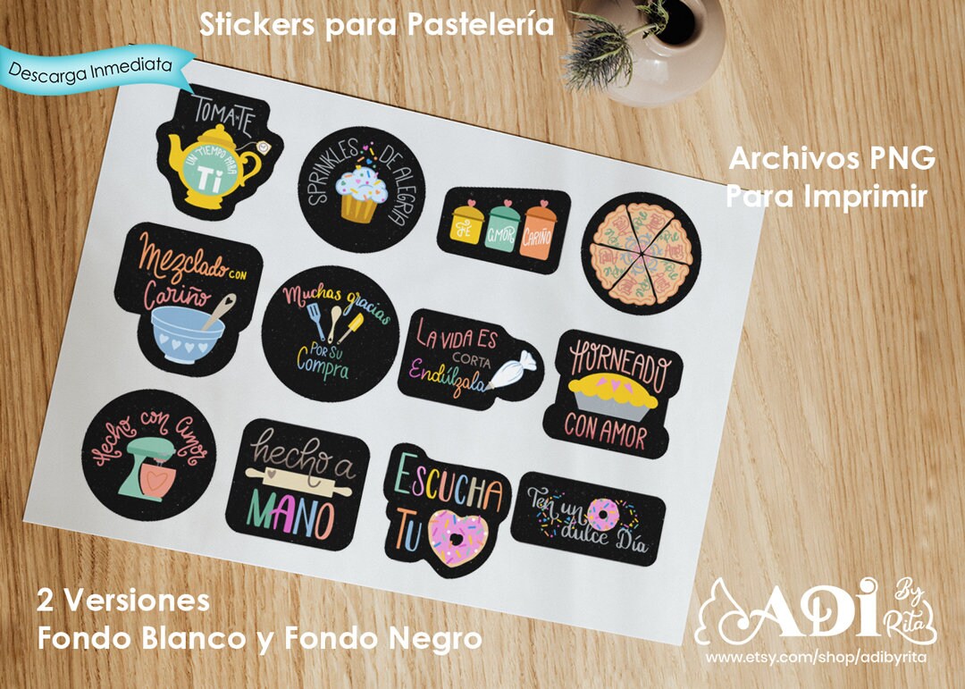 Pastelería Stickers Gracias Por Su Compra, Frases Motivación Para ...