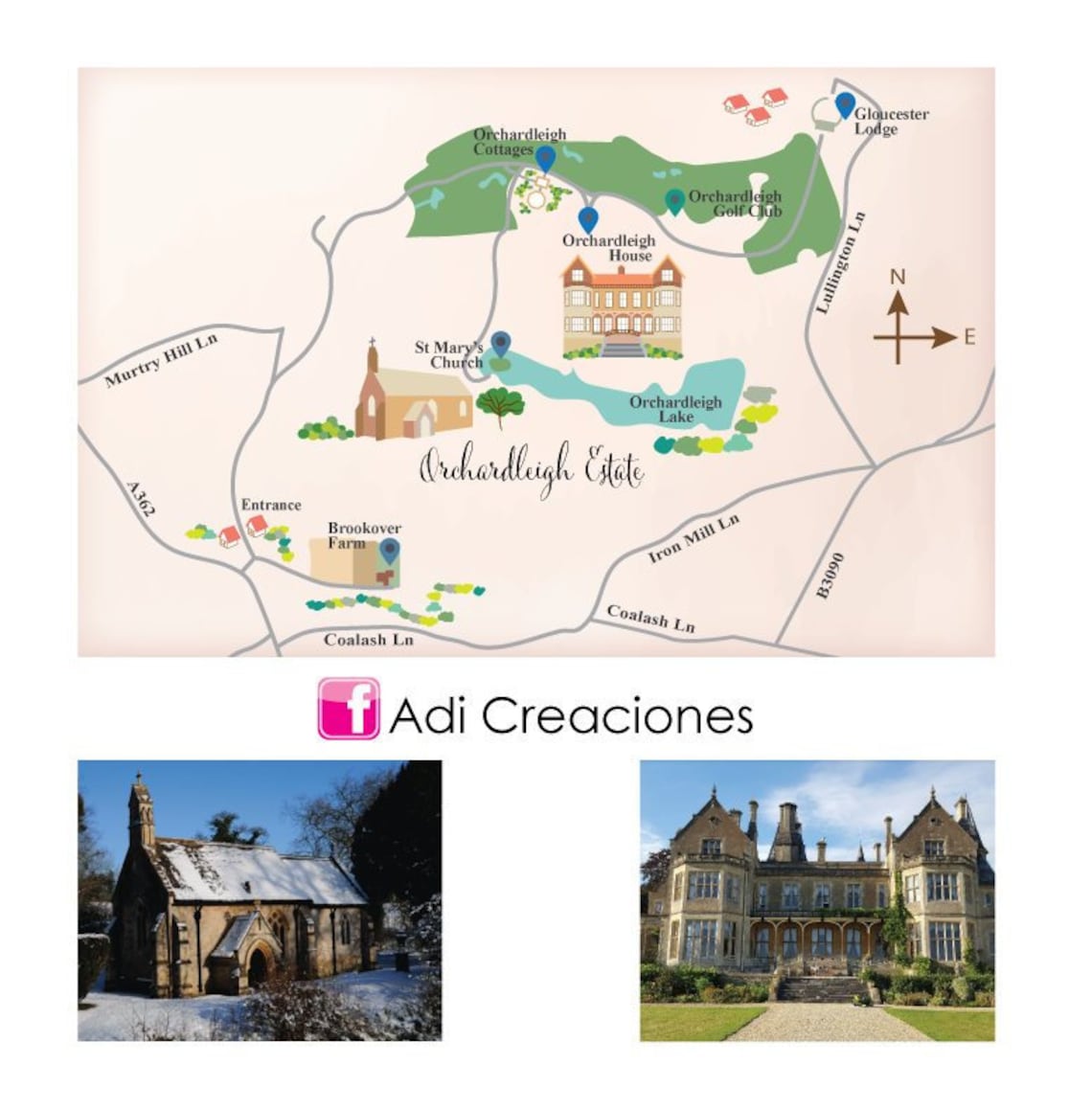 Venue map Reception map Wedding map Printable file Custom | Etsy