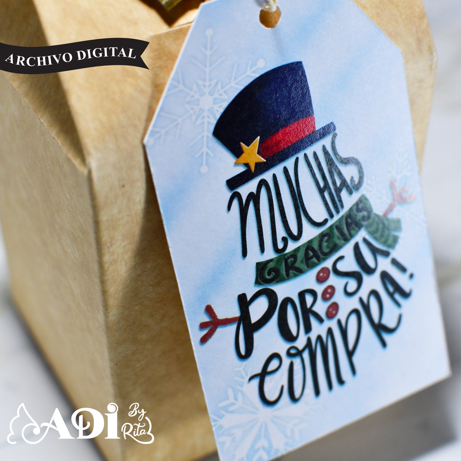 Muchas Gracias Navidad Sticker, Muchas Gracias Por Su Compra ETIQUETA ...