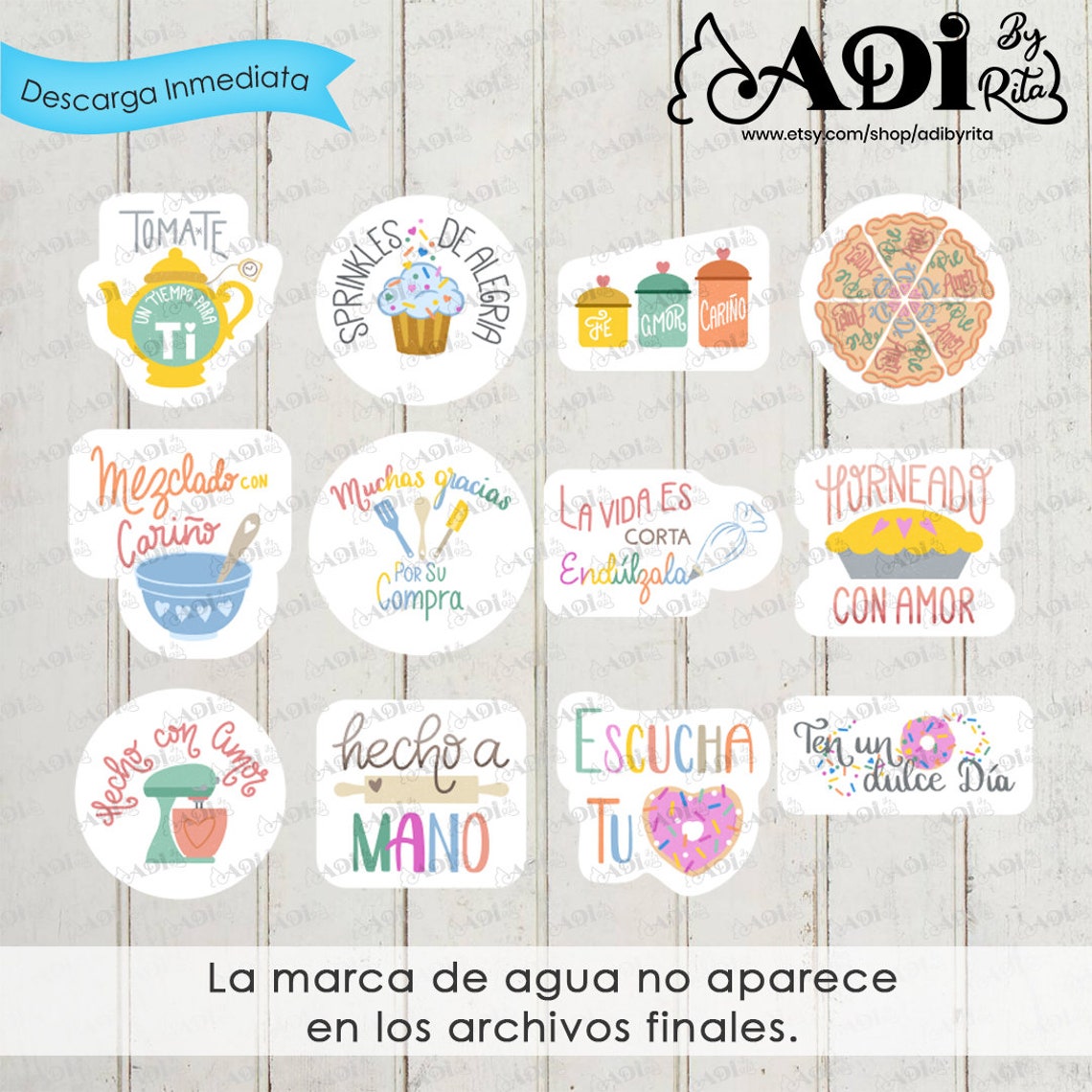 Pastelería Stickers Gracias Por Su Compra, Frases Motivación Para ...