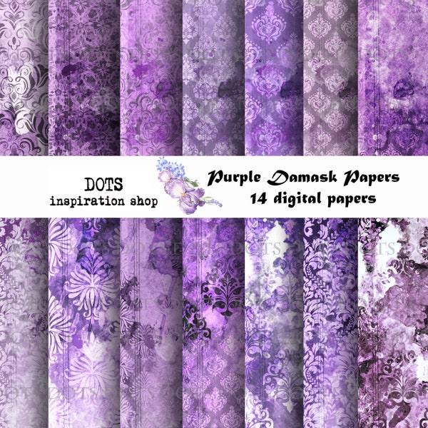 Damask Digital Paper - Etsy