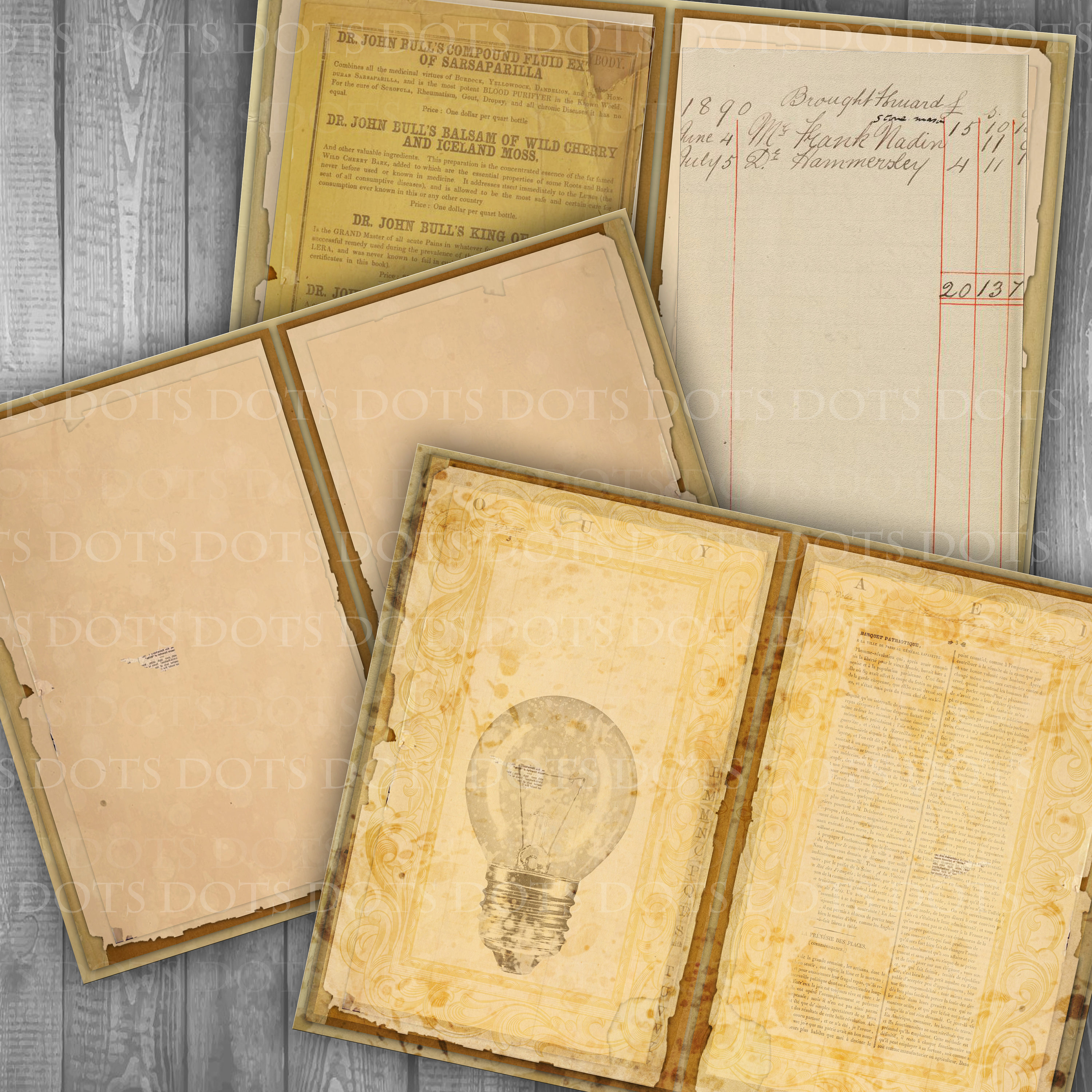 16 Vintage Junk Journal Papers, Digital Journalling Pages, Old ...