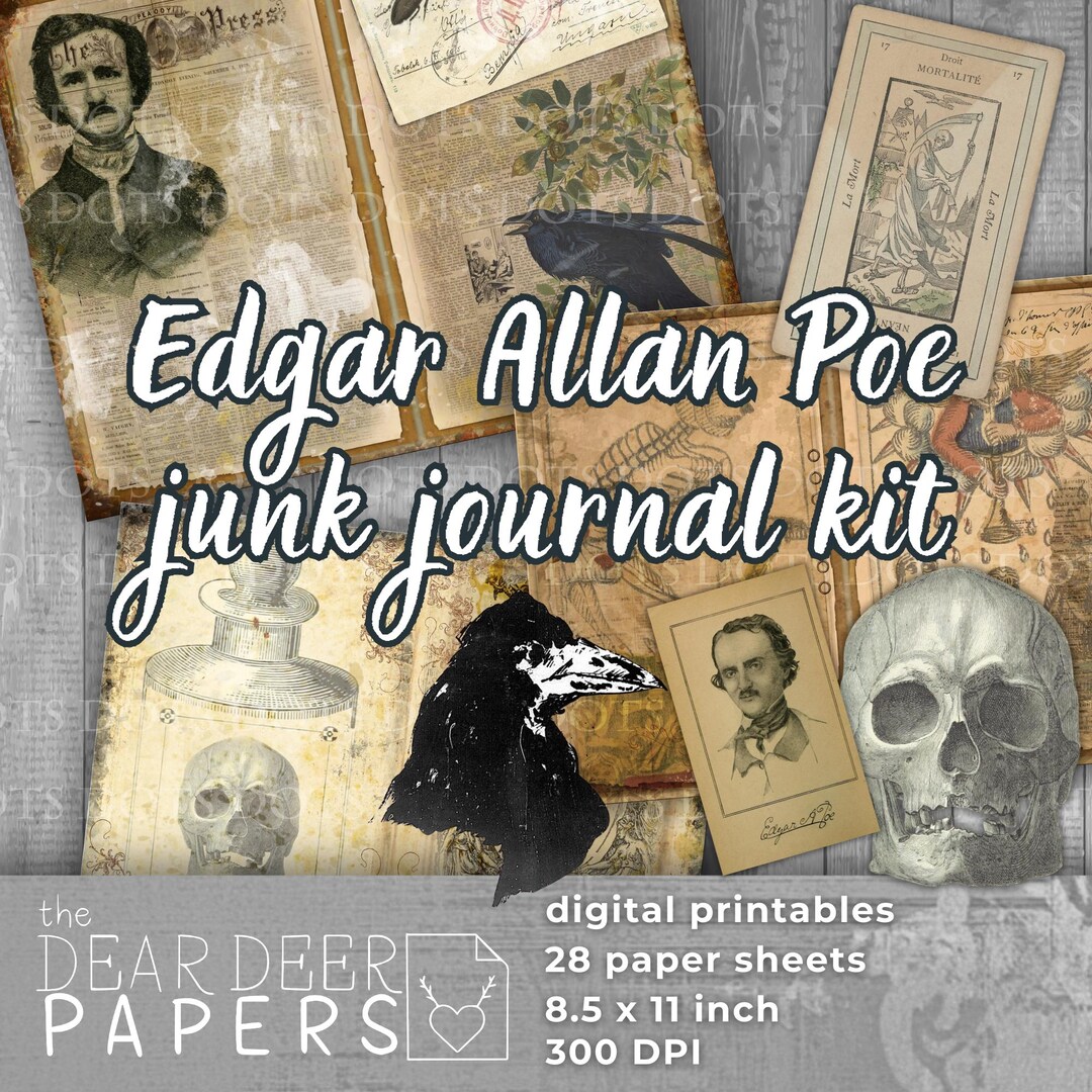 Poe Grimoire Junk Journal Paper & Ephemera, Digital Kit, Journalling ...