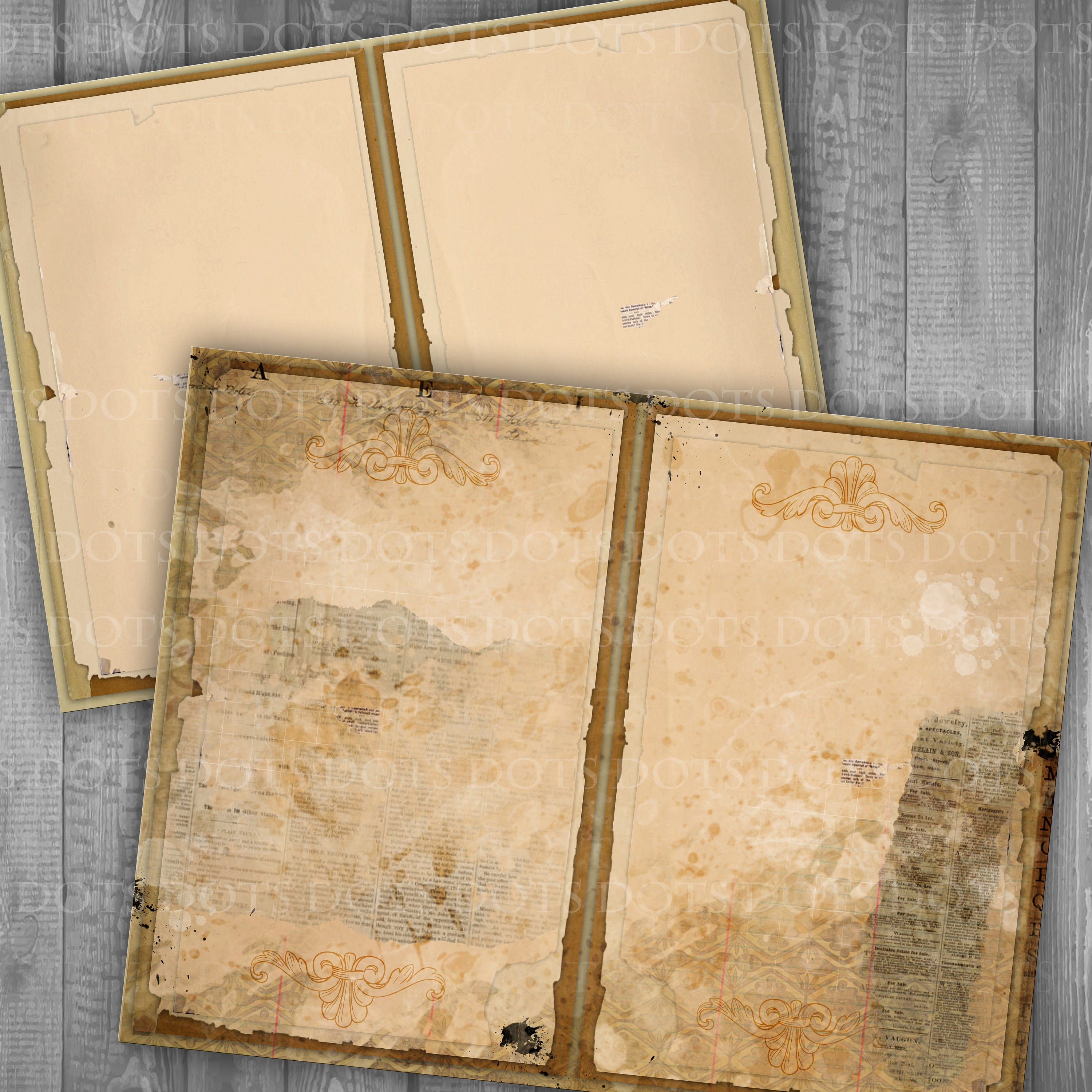 16 vintage junk journal papers digital journalling pages old | Etsy