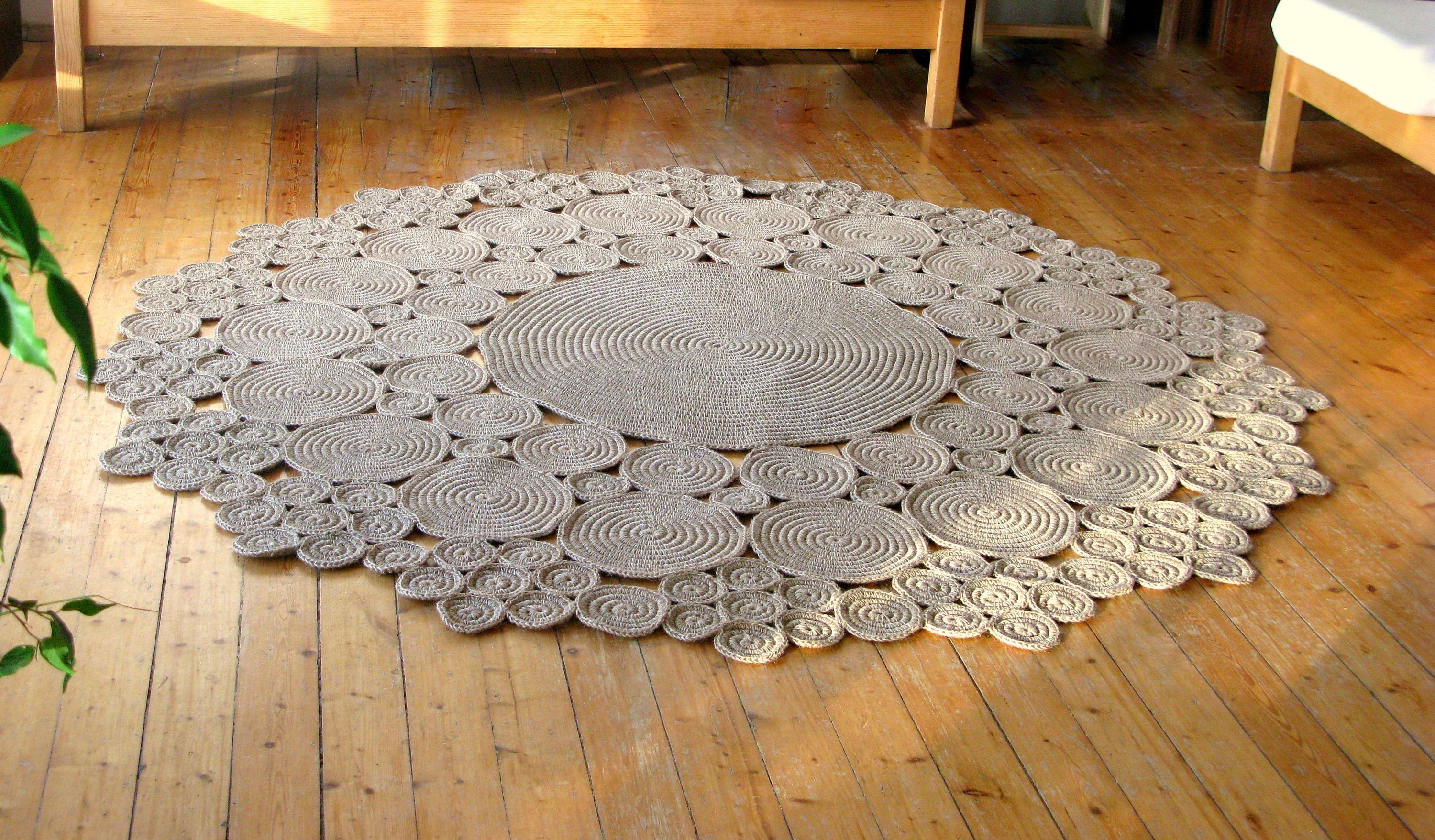 6 Ft Crochet Jute Circle Rug / 100% Natural Materials / Custom - Etsy
