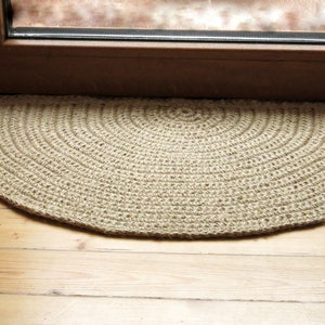 Half Circle Hand Crochet Jute Door Rug / Doormat / Welcome Rug / Bath ...