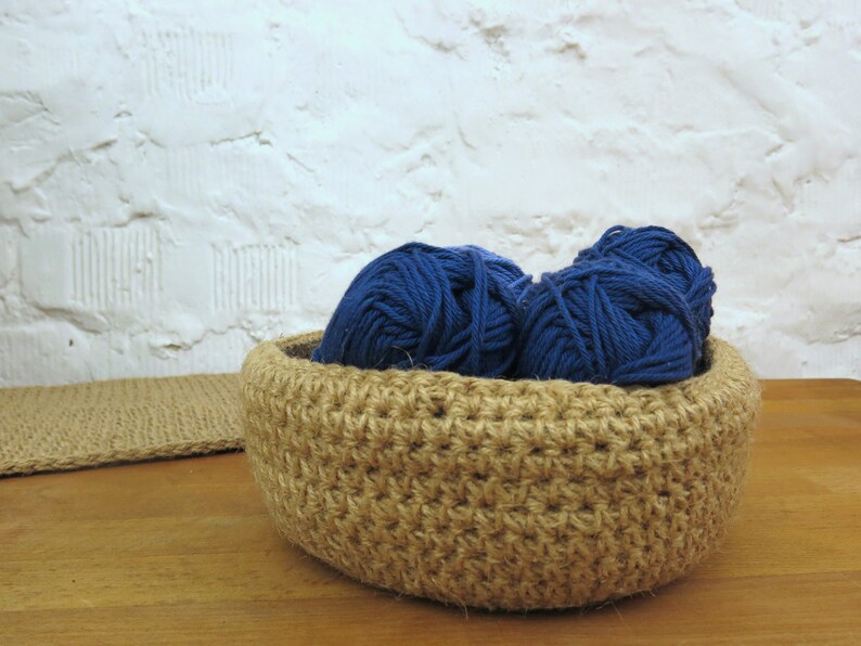 Crochet Jute Bowl / Rope Bowl / 100% Natural Materials / Custom Sizes ...