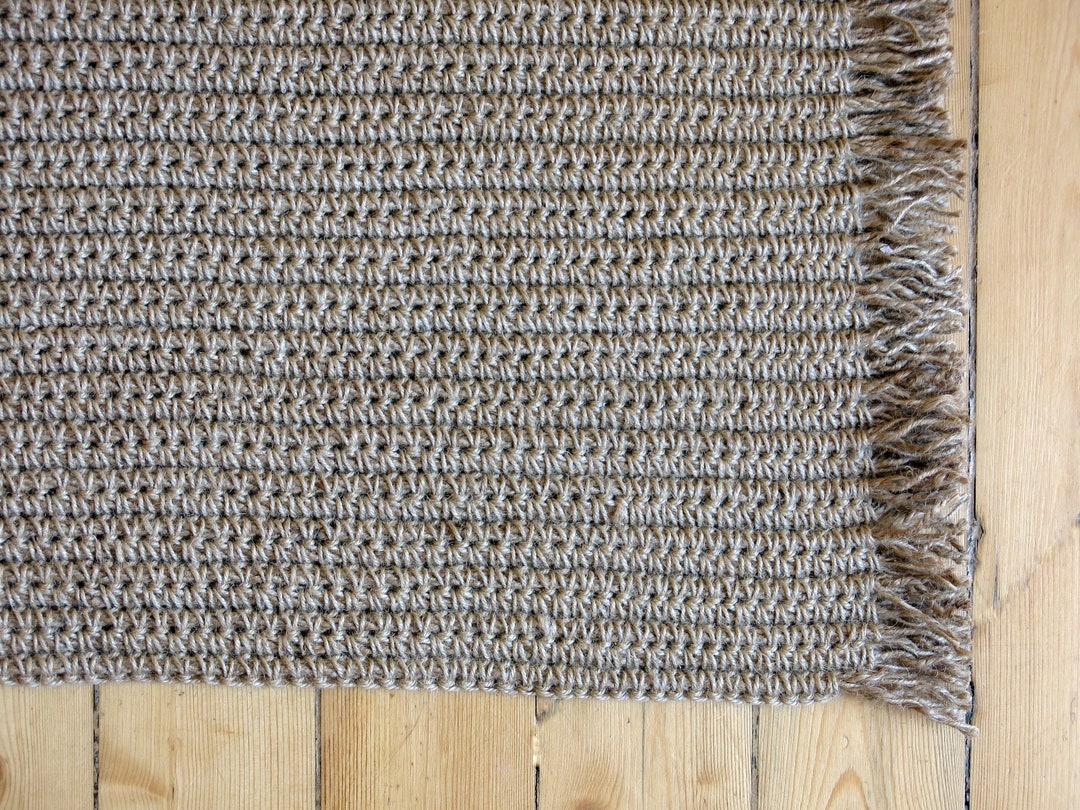 Fringed Hand Crochet Jute Door Rug / Doormat / Welcome Rug / Bath Mat ...
