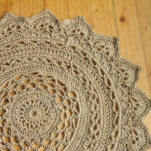 Crochet Jute Doily Rug / Circle Rug / 32" / 100% Natural Materials ...