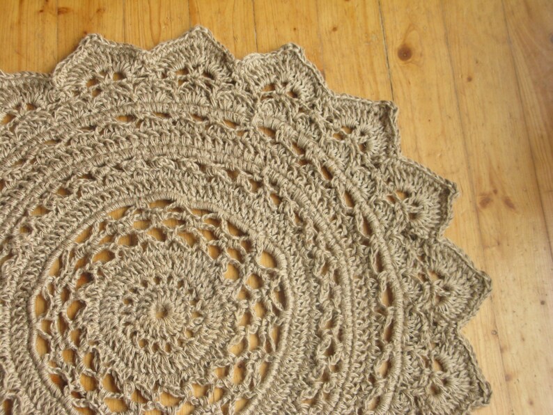 Crochet Jute Doily Rug / Circle Rug / 32 / 100% Natural Materials ...