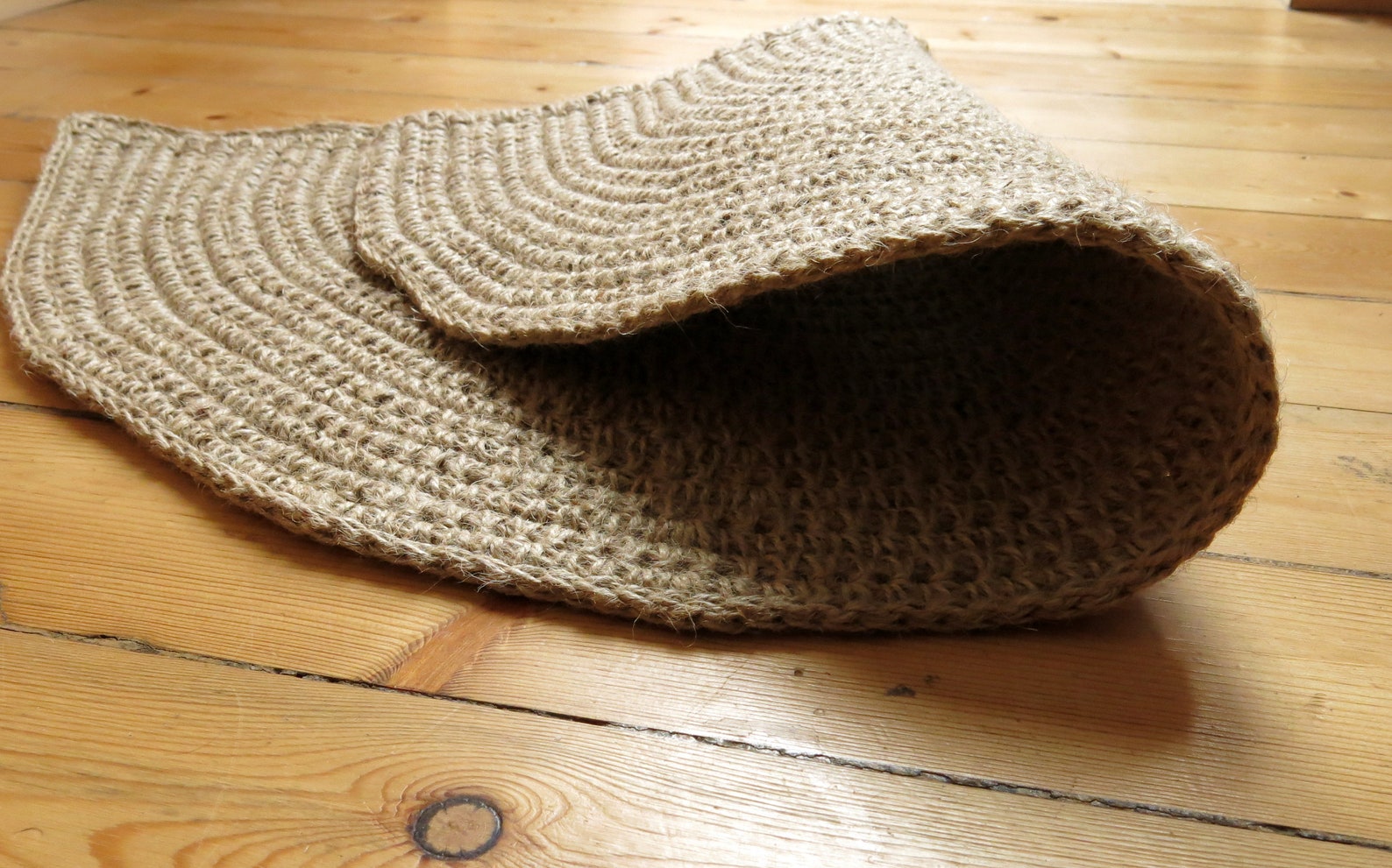 Half Circle Hand Crochet Jute Door Rug / Doormat / Welcome Rug / Bath ...