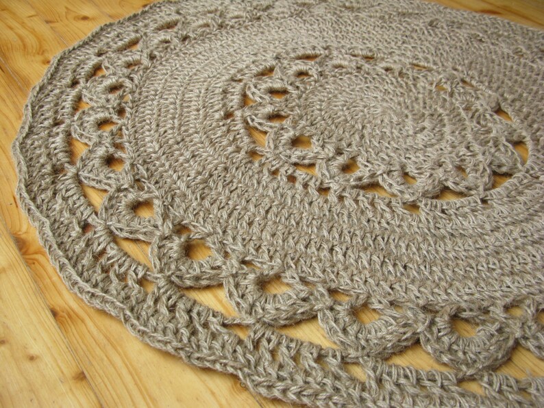 Round Jute Doily Crochet Rug 33" / 100% Natural Materials / Custom ...