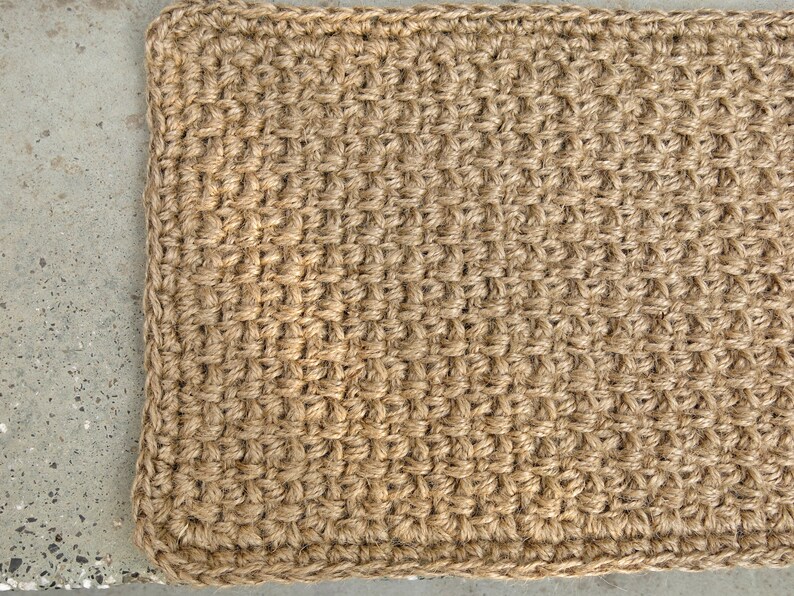 Crochet Jute Stair Treads / Rectangular Rugs for Steps / Step Pads ...