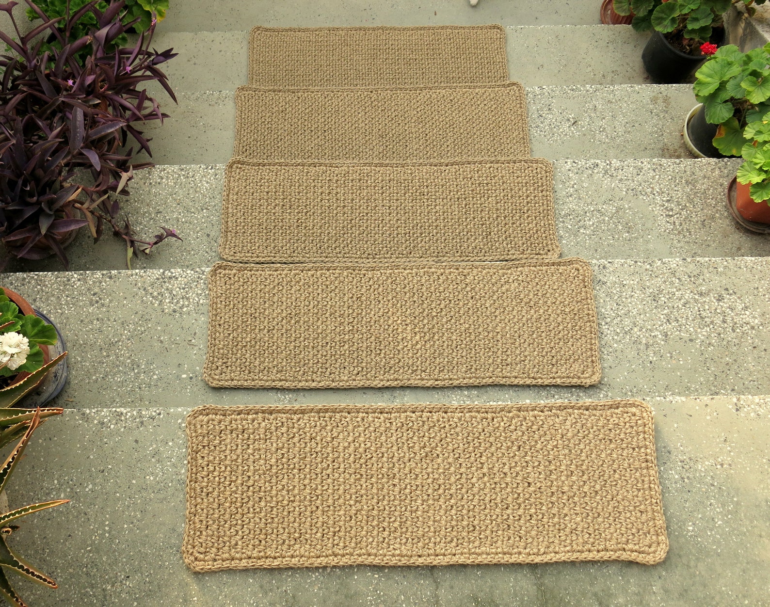 Crochet Jute Stair Treads / Rectangular Rugs for Steps / Step - Etsy