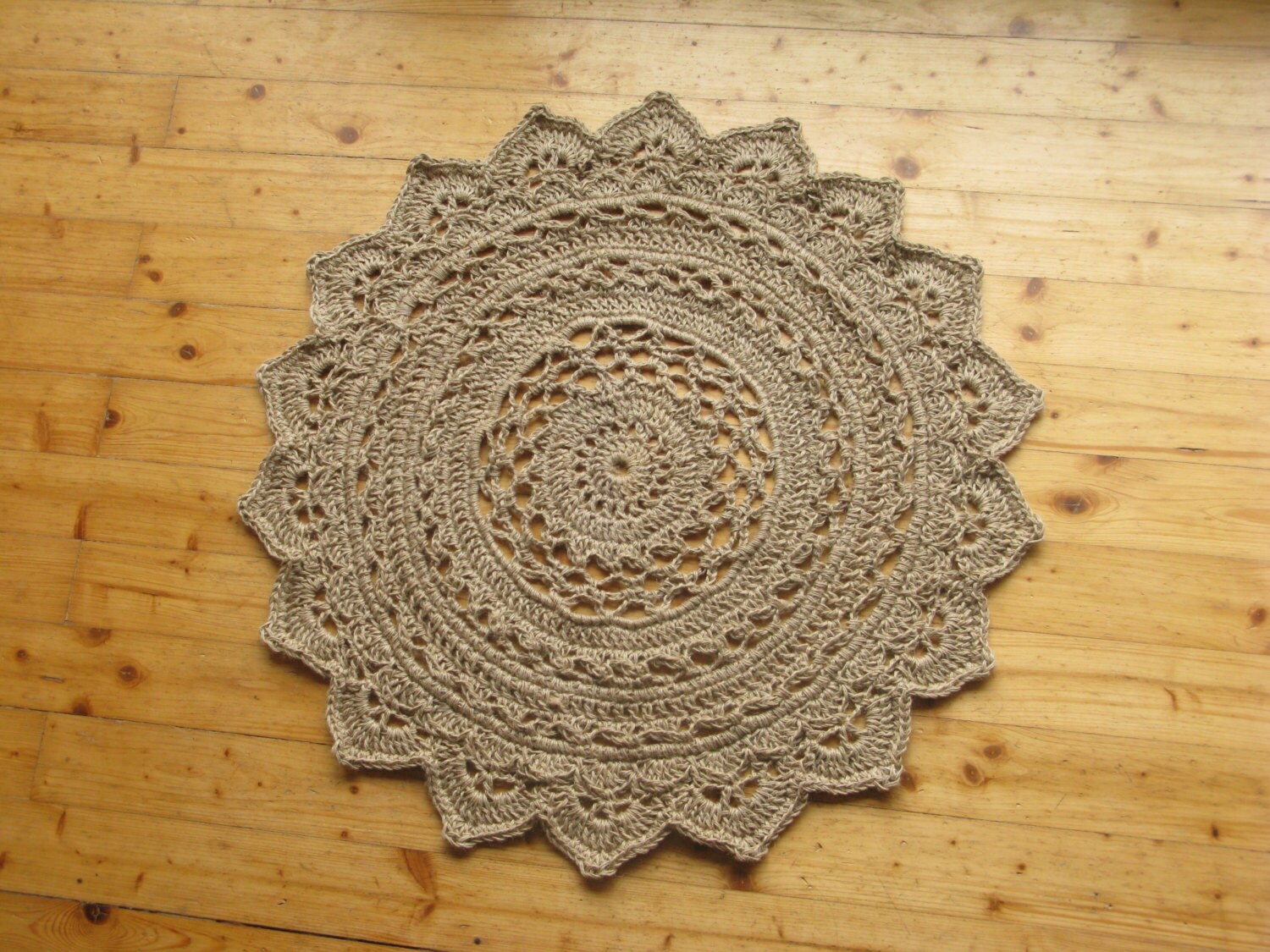 Crochet Jute Doily Rug / Circle Rug / 32 / 100% Natural Materials ...
