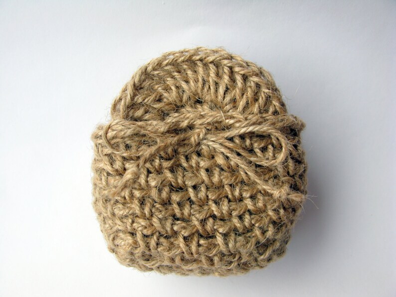 Jute Face Scrubbies in a Storage Basket / Cleansing Pads / Crochet Pads ...