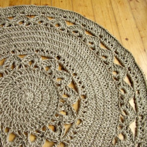 Round Jute Doily Crochet Rug 33" / 100% Natural Materials / Custom ...