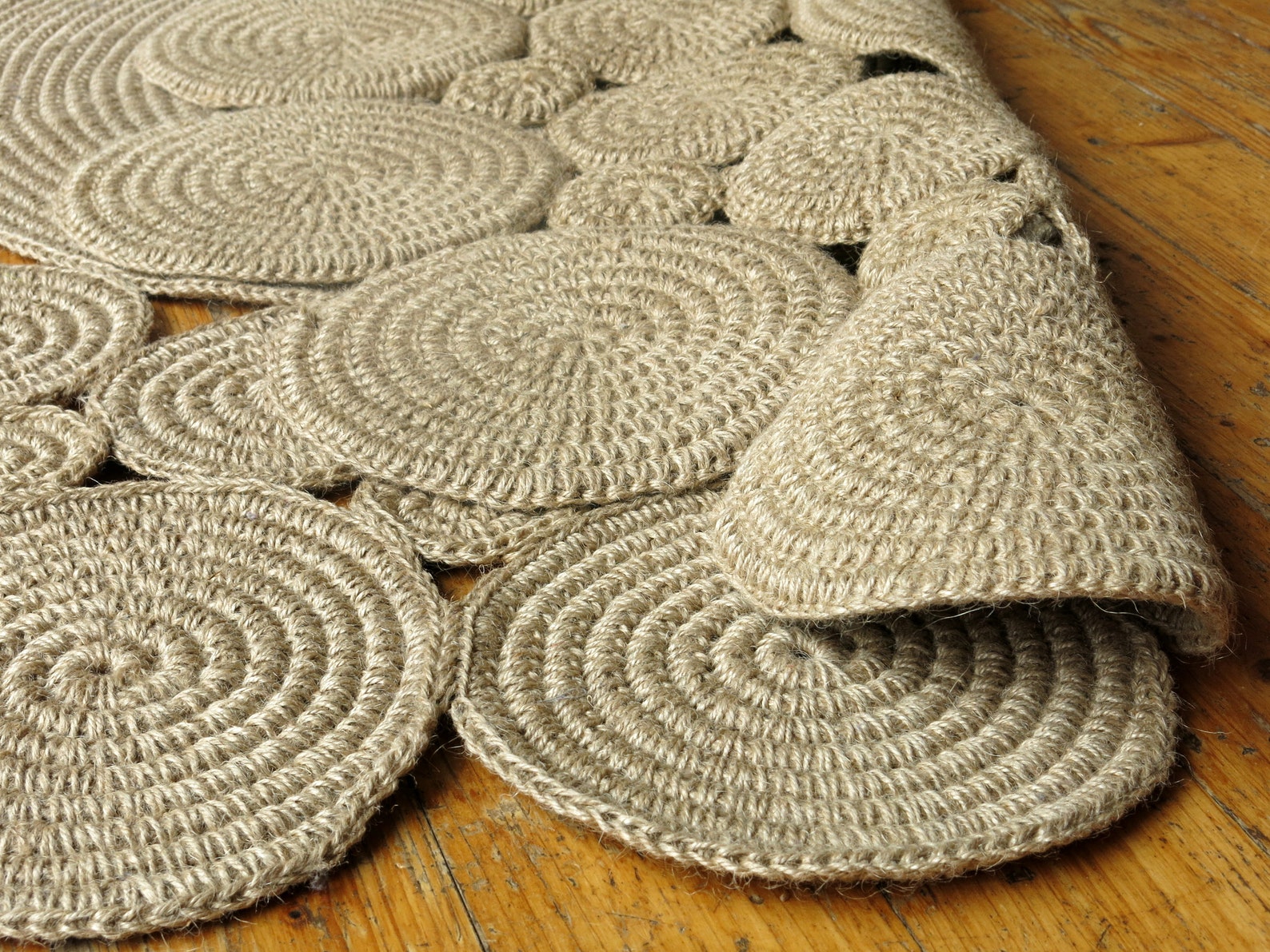 4 Ft Crochet Jute Circle Rug / Rustic Rug / 100% Natural - Etsy