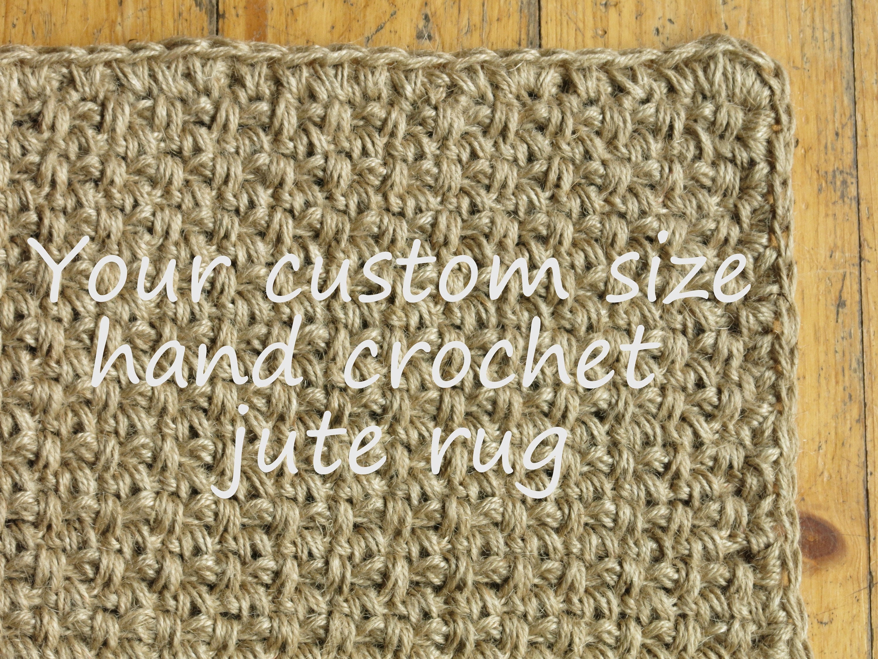 Your Custom Size Hand Crochet Jute Rug / 100% Natural Materials - Etsy ...