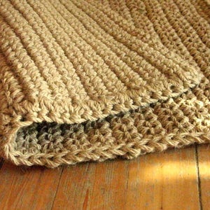 Crochet Jute Door Rug / Jute Rope Rug / Indoor Outdoor Mat / Chunky Rug ...