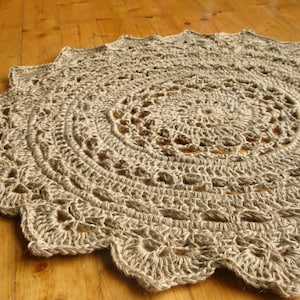 Crochet Jute Doily Rug / Circle Rug / 32" / 100% Natural Materials ...