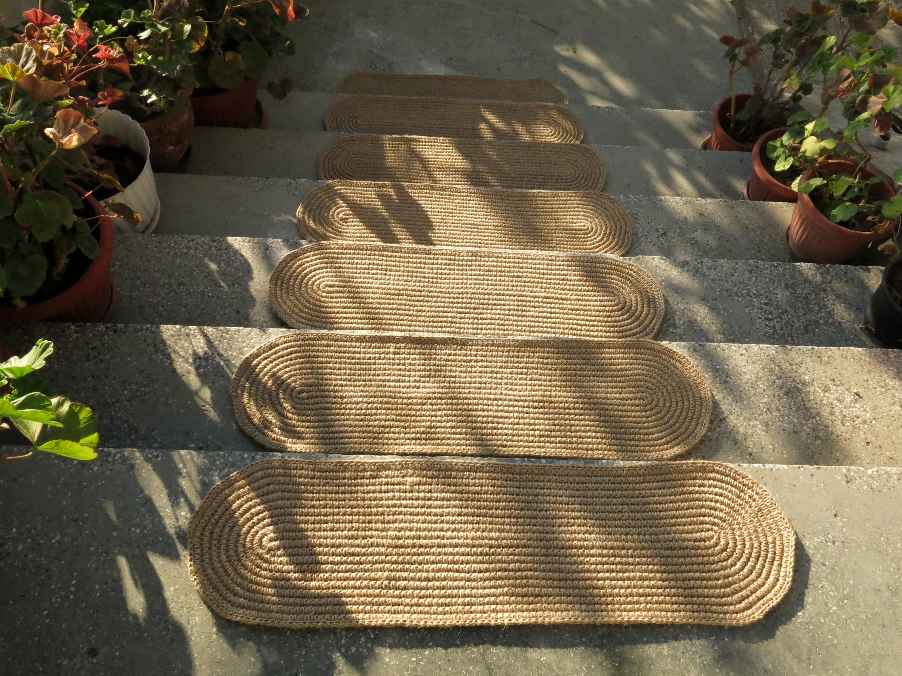 Crochet Jute Stair Treads / Oval Rugs for Steps / Step Pads / | Etsy Canada