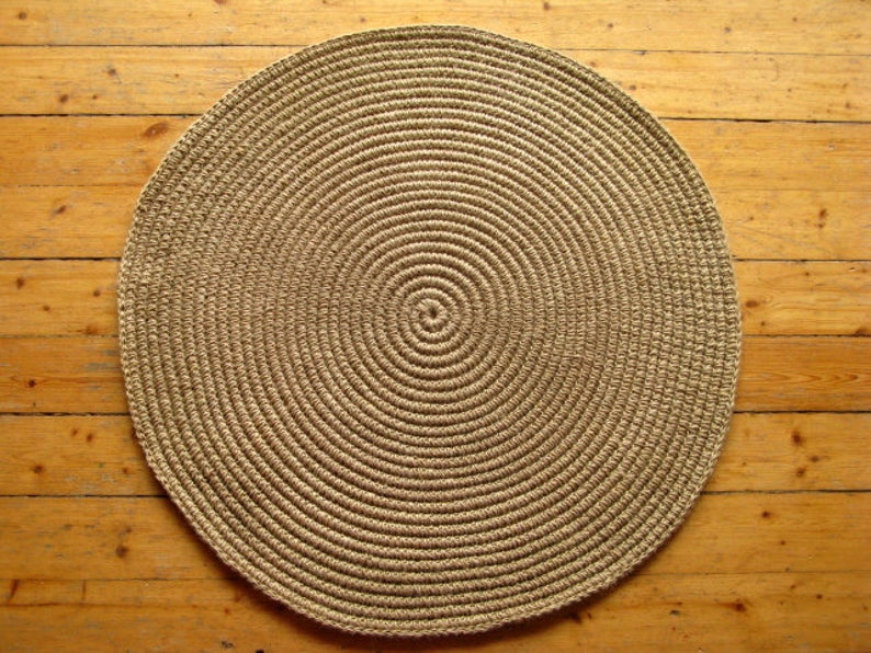 28 in Crochet Jute Circle Rug / 28 / 100% Natural - Etsy