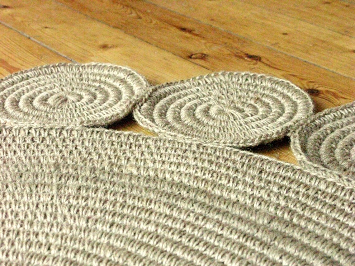 40 in Crochet Jute Circle Rug / 100% Natural Materials / - Etsy