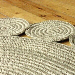 40 in Crochet Jute Circle Rug / 100% Natural Materials / Custom Sizes ...