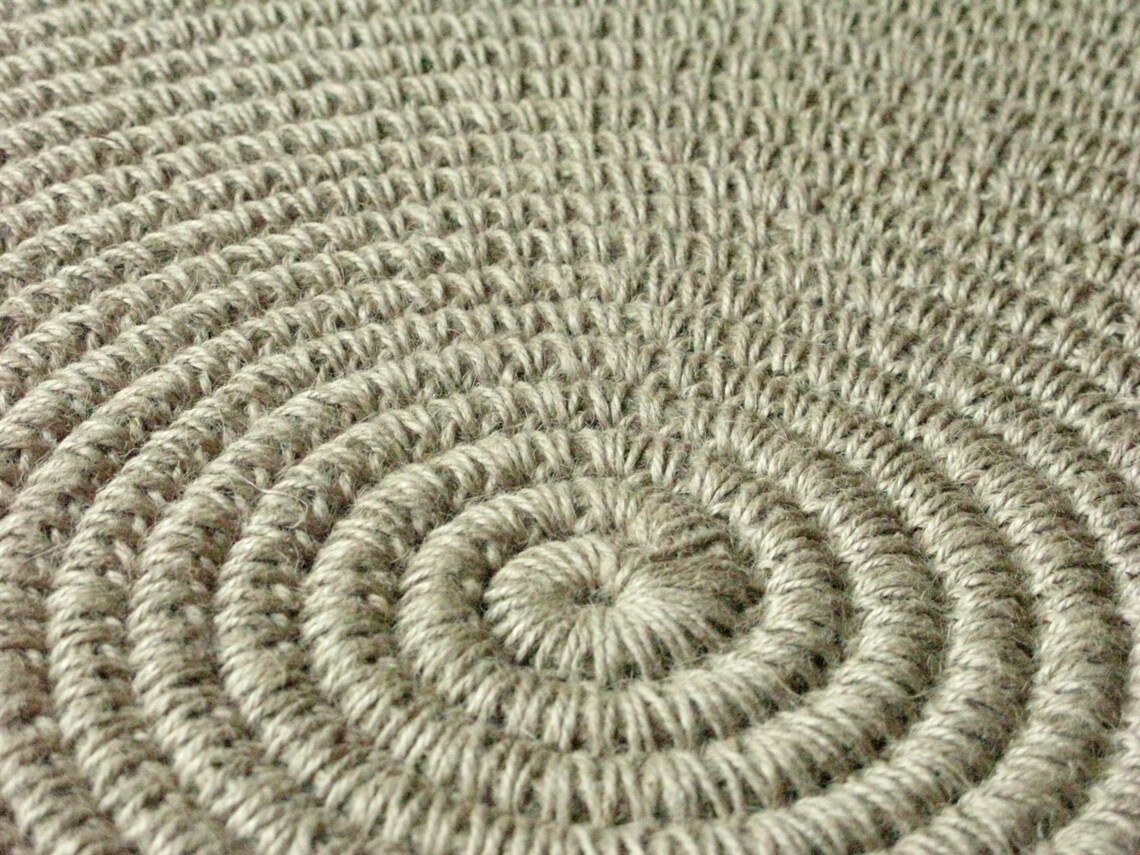 40 in Crochet Jute Circle Rug / 100% Natural Materials / - Etsy