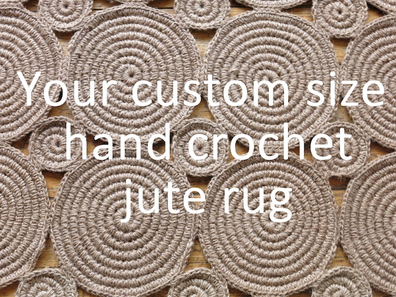 Custom Size Hand Crochet Chunky Jute Rug / 100% Natural Materials - Etsy